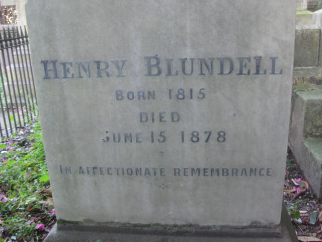 Details for BLUNDELL Henry - The Friends of Bolton Street Cemetery Inc