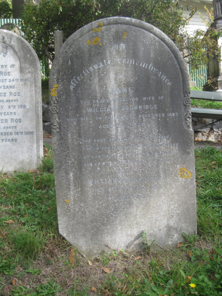 Details for ASHBRIDGE William - The Friends of Bolton Street Cemetery Inc